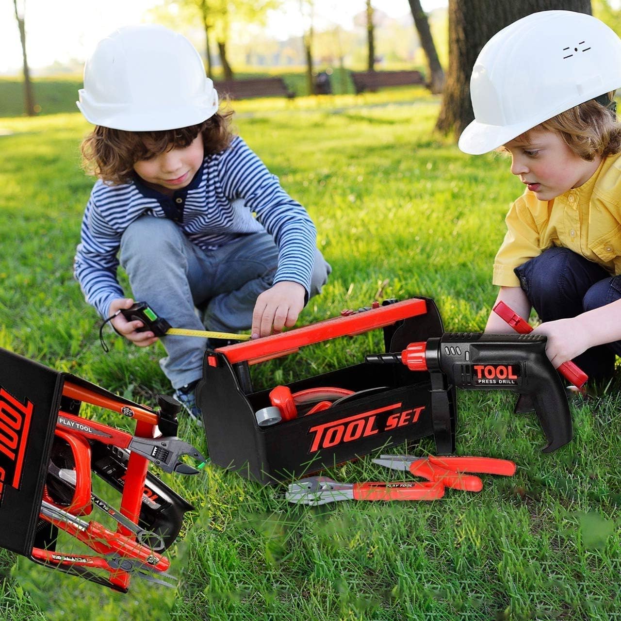 Playkidz Tool Box for Kids 22-Piece Boys & Girls Construction Toy ...