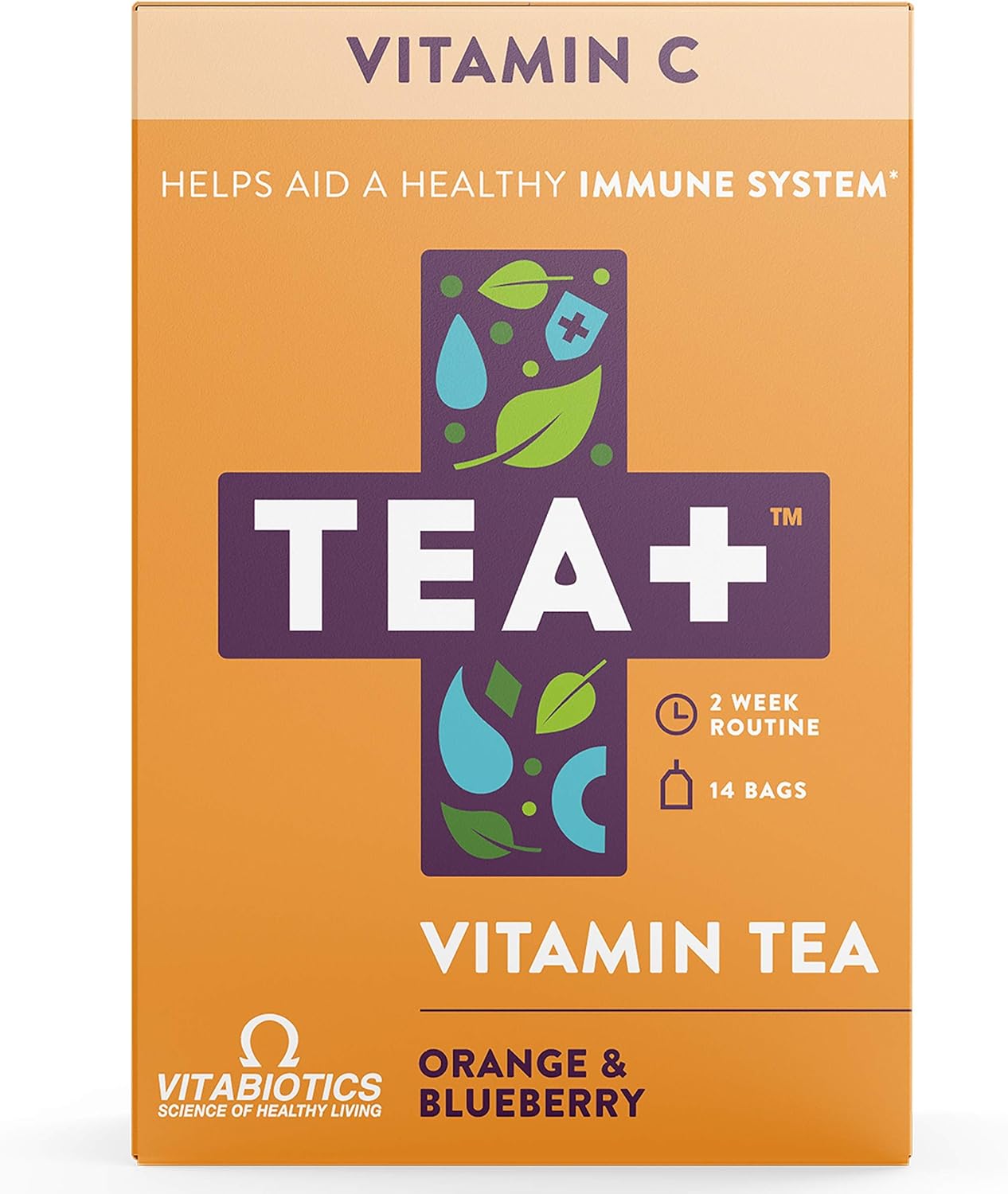 TEA+ (Tea Plus) Defence Vitamin C Tea - Green Herbal Tea Bags with ...
