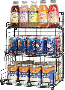 Amazon.com: X-cosrack Stackable Wire Basket 3 Tier Countertop& Wall ...