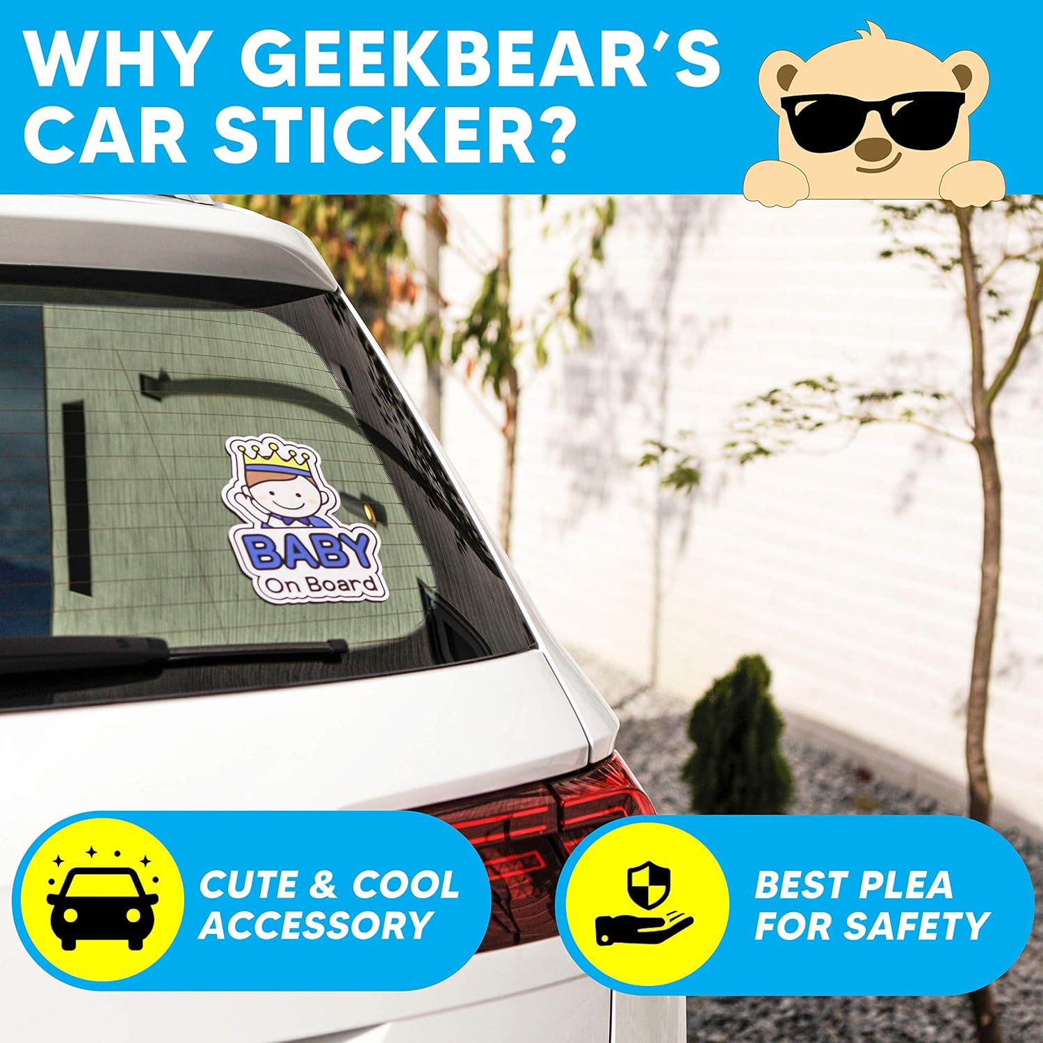 GEEKBEAR Baby on Board Sticker and Decal (Prince, 2 Pack) – Baby Bumper ...