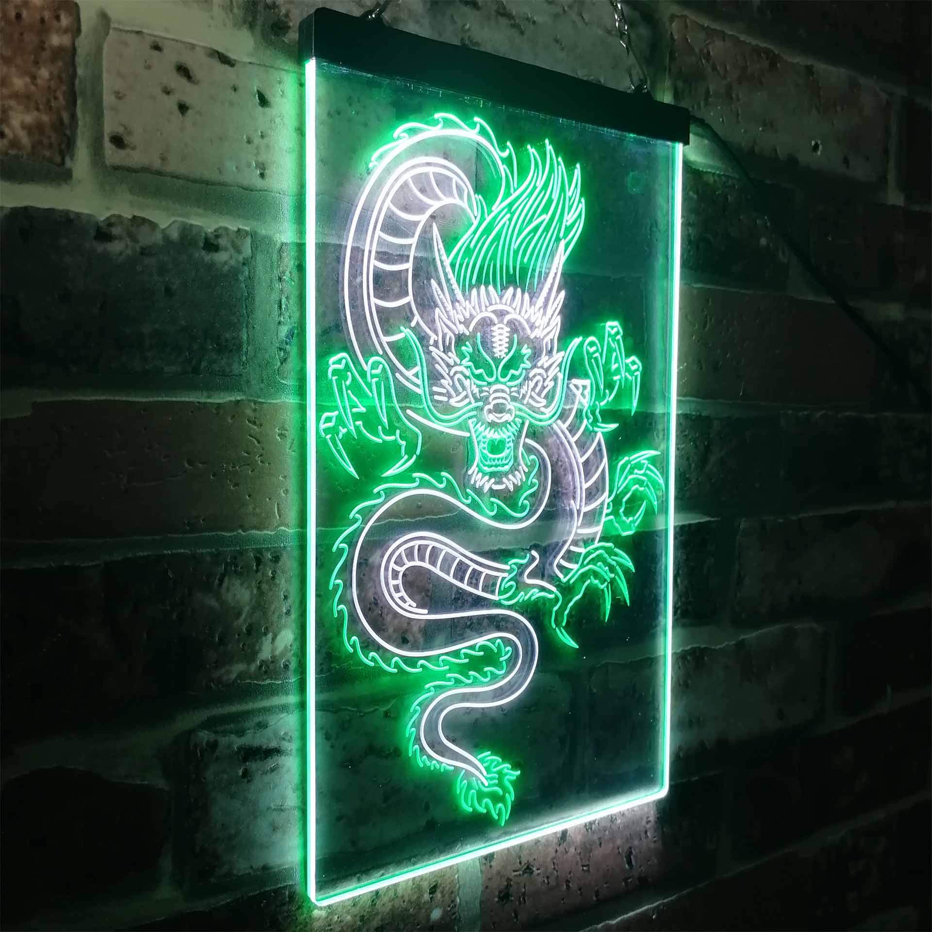 ADVPRO Chinese Dragon Room Display Dual Color LED Neon Sign White ...