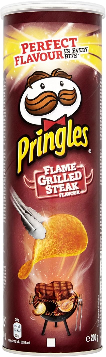 Pringles Flame-Grilled Steak Flavour Crisps, 200g (Pack of 19): Amazon ...