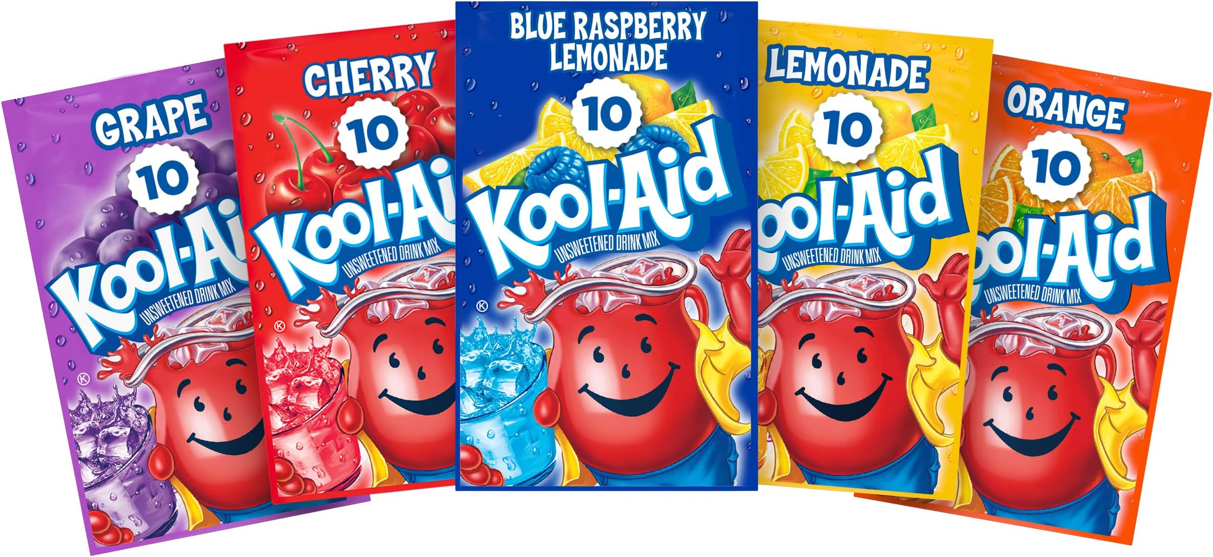 Kool-Aid Unsweetened Fruit Variety Zero Calories Powdered Drink Mix 50 ...