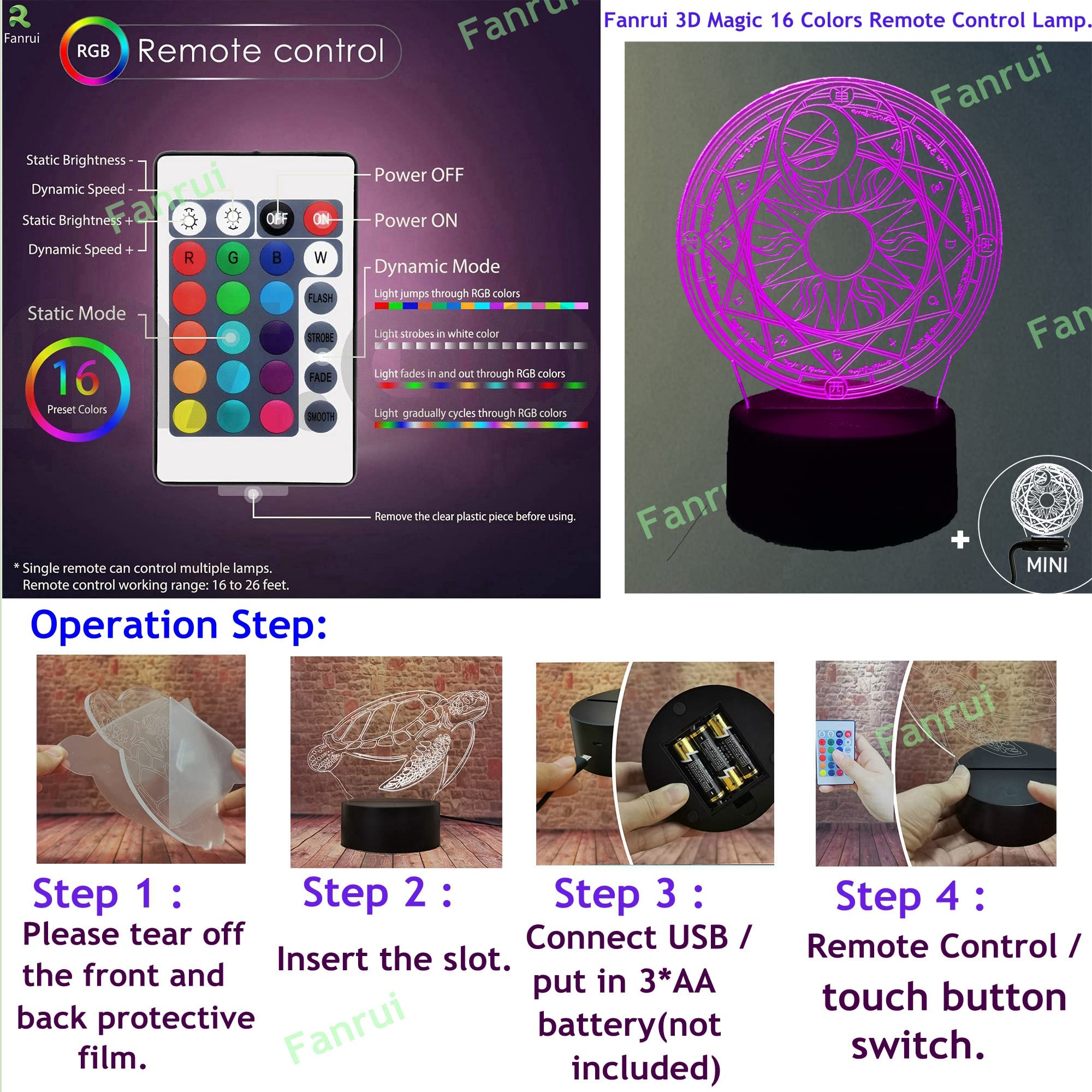 Mua Fanrui Classic Cardcaptor Sakura Lamp- Anime Magical Magic Circle ...