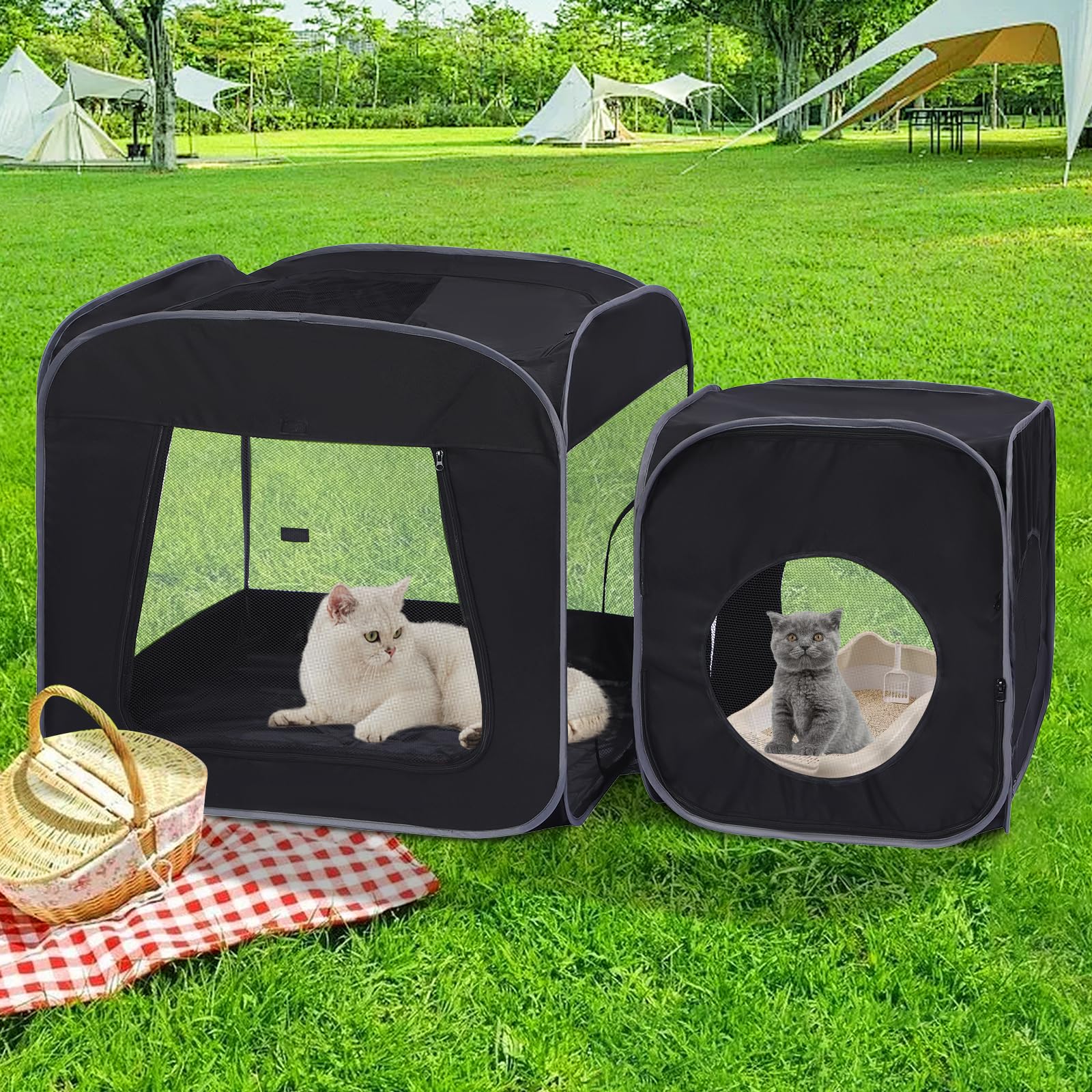 Royizen Puppy Cat Tent Playpen Foldable Waterproof Dog Crate Kennel ...