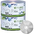 Amazon.com: 100 Pack MyEco DVD-R 16X 4.7GB/120Min Silver Logo Top Write ...