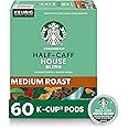 Amazon.com: Starbucks K-Cup Coffee Pods, Medium Roast Coffee, Half-Caff House Blend For Keurig ...