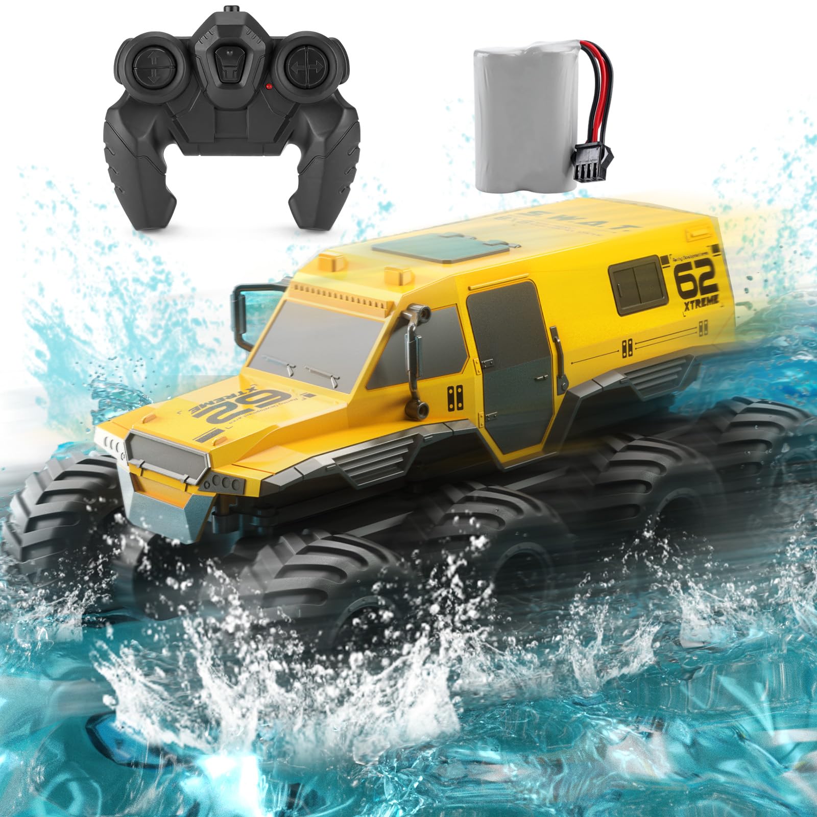 KB KAIBO 8WD Amphibious Monster Truck, 2.4G Off Road Waterproof 1:12 ...