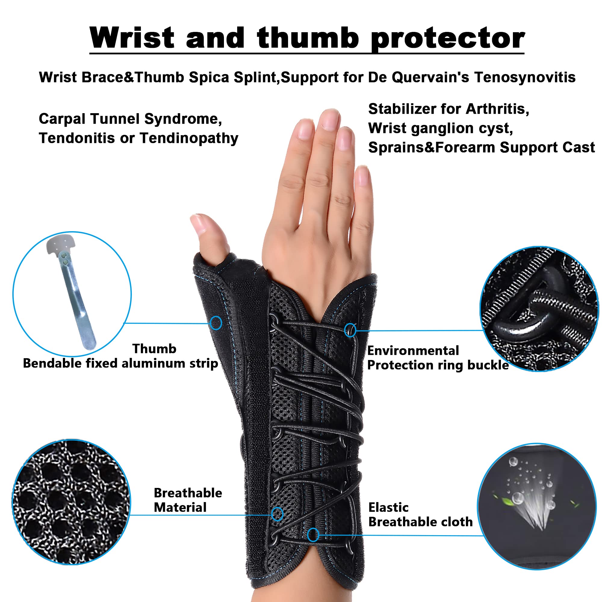 Mua Wrist Brace with Thumb Spica Splint Support for De Quervain's ...