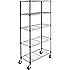 AmazonBasics 5-Shelf Shelving Unit on Wheels - Chrome: Amazon.co.uk ...
