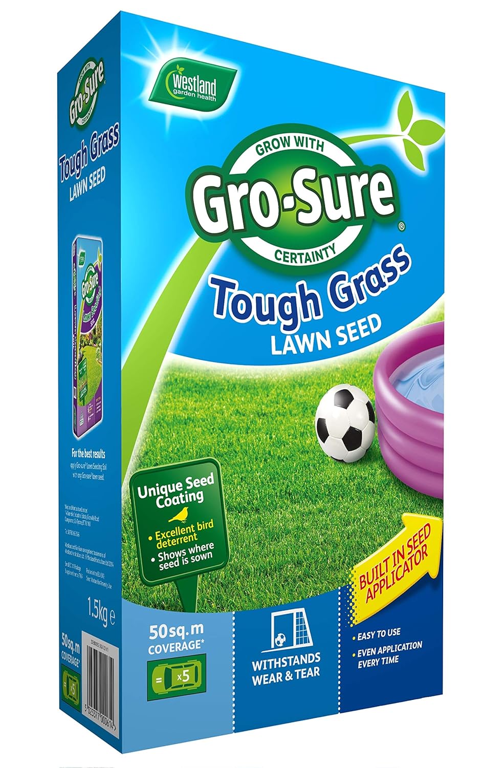 Gro-Sure Tough and Hardwearing Grass Lawn Seed, 50 m2, 1.5 kg: Amazon ...