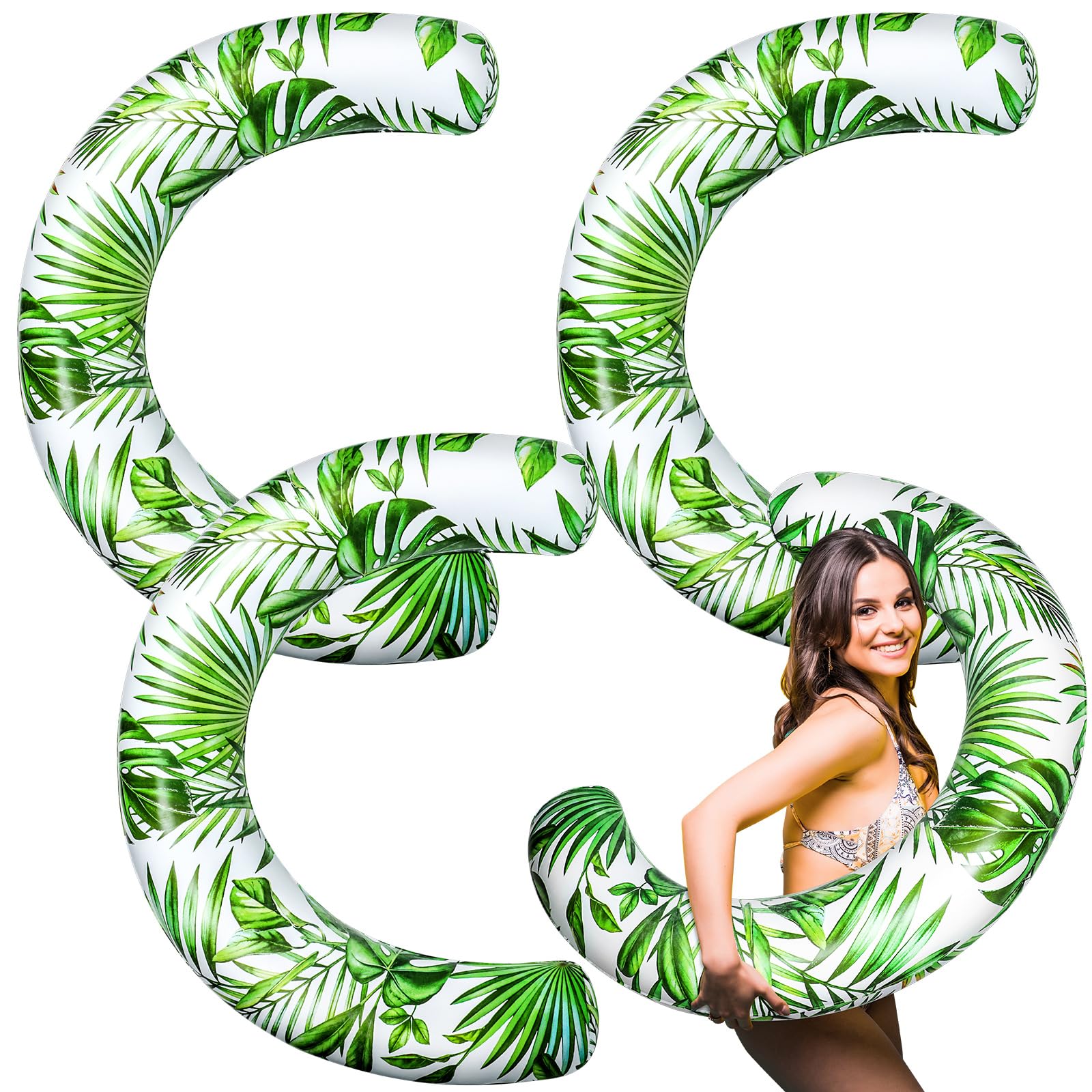 Halloscume 3 Pcs Jumbo Inflatable Pool Noodles Curved Swimming Float 45 ...