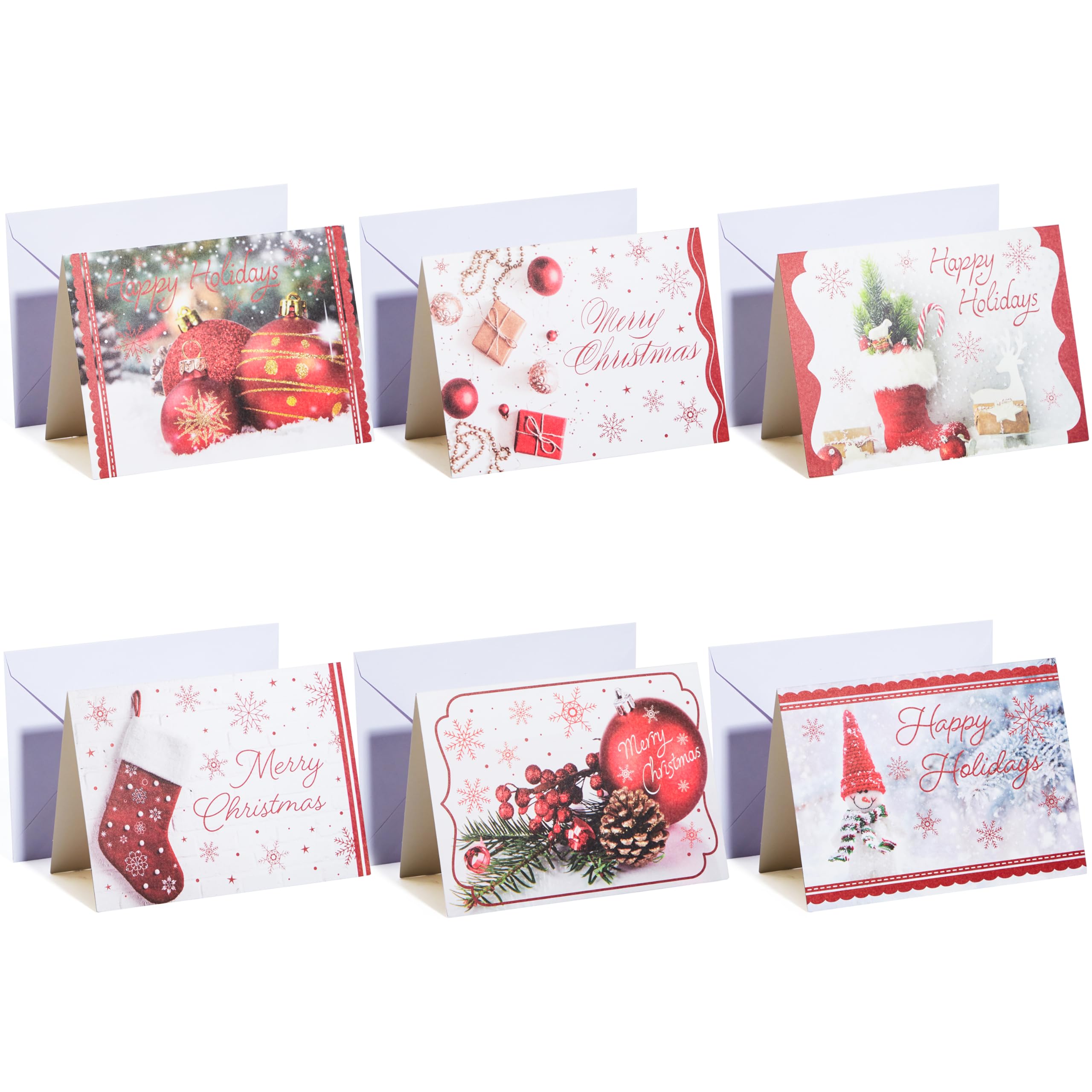 JOYIN 72 Piece Holiday Christmas Greeting Cards with 6 Artistic ...