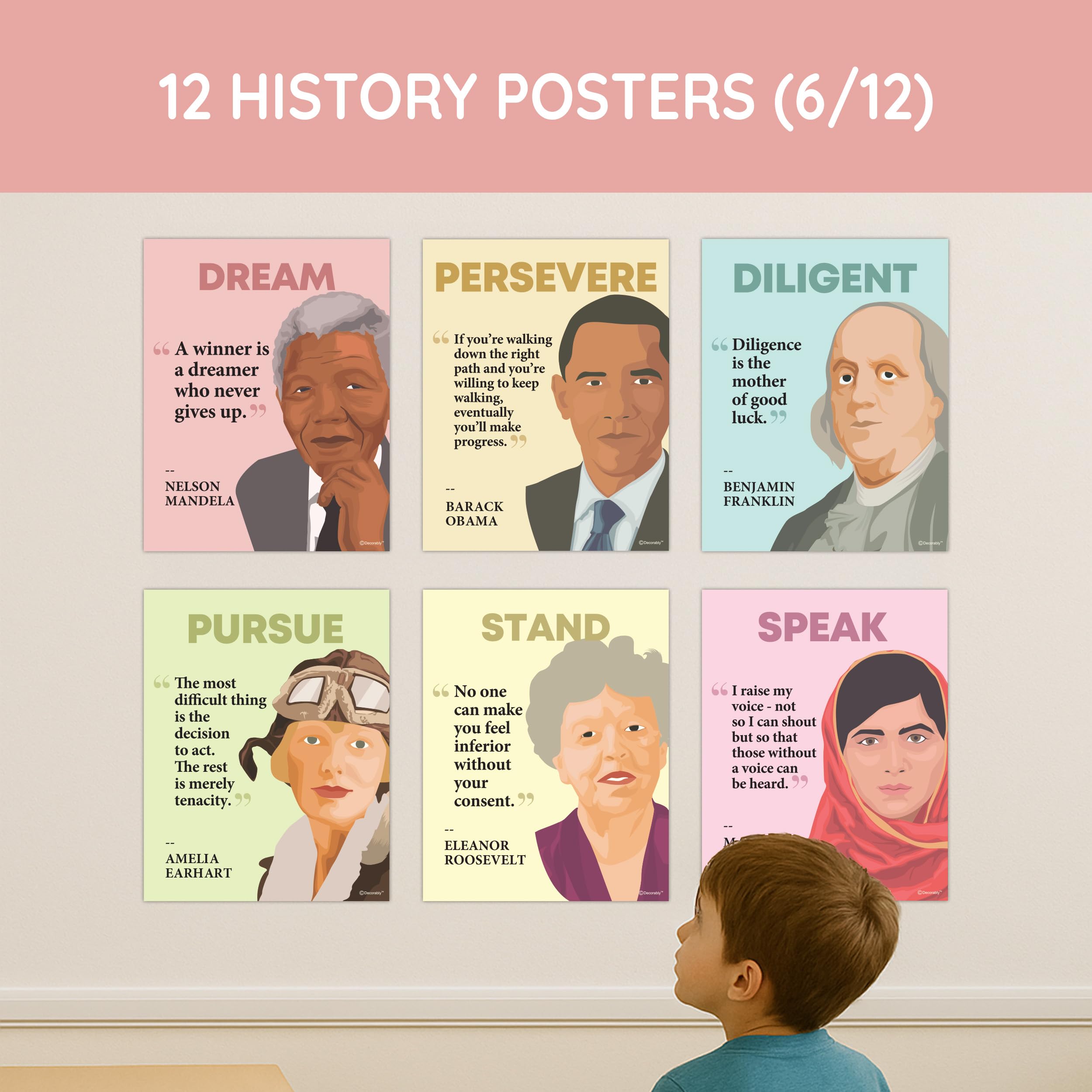 Mua Decorably 12 History Posters for Classroom, 11x14in Matte-Laminated ...