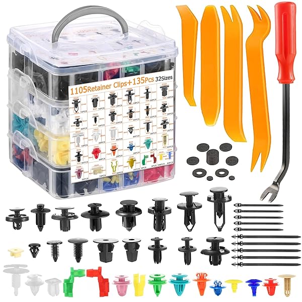 Uolor 1210Pcs Car Push Retainer Clips & Auto Fasteners Kit - 32 Most ...