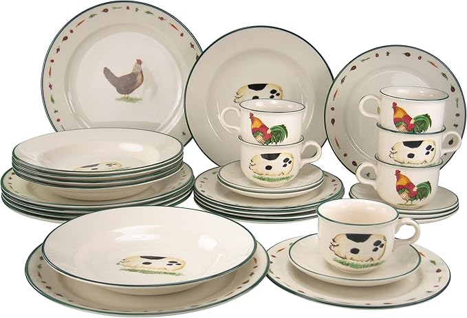 Creatable Farm Animals 30-Piece Dinner Set: Amazon.co.uk: Kitchen & Home