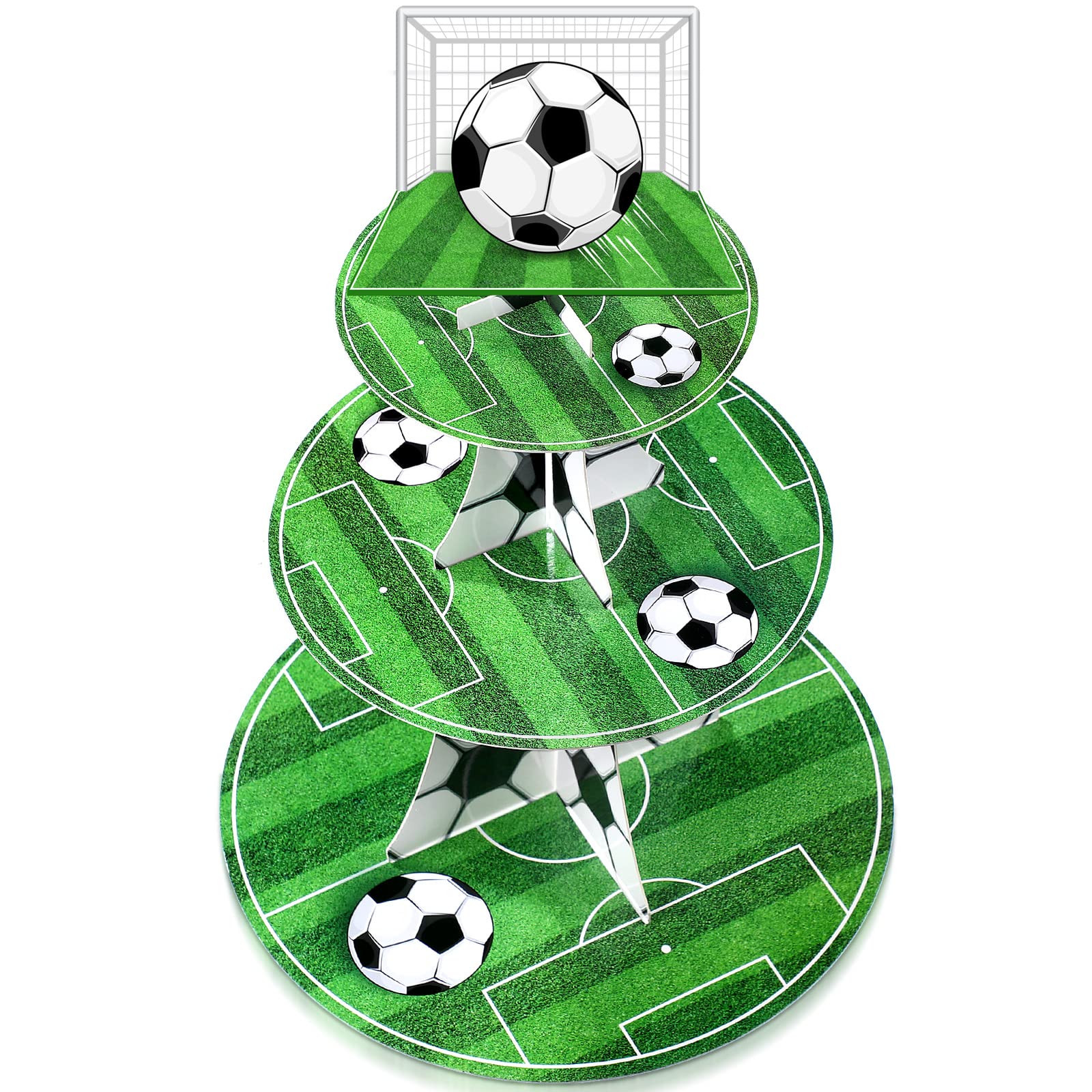 Cupcake Topper Soccer Ball - 3 Tier Football Stand, Soccer Field Decor ...