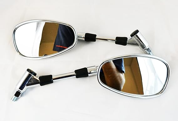Large Oval Custom Chrome Motorcycle Motorbike Mirrors E Marked - fits ...
