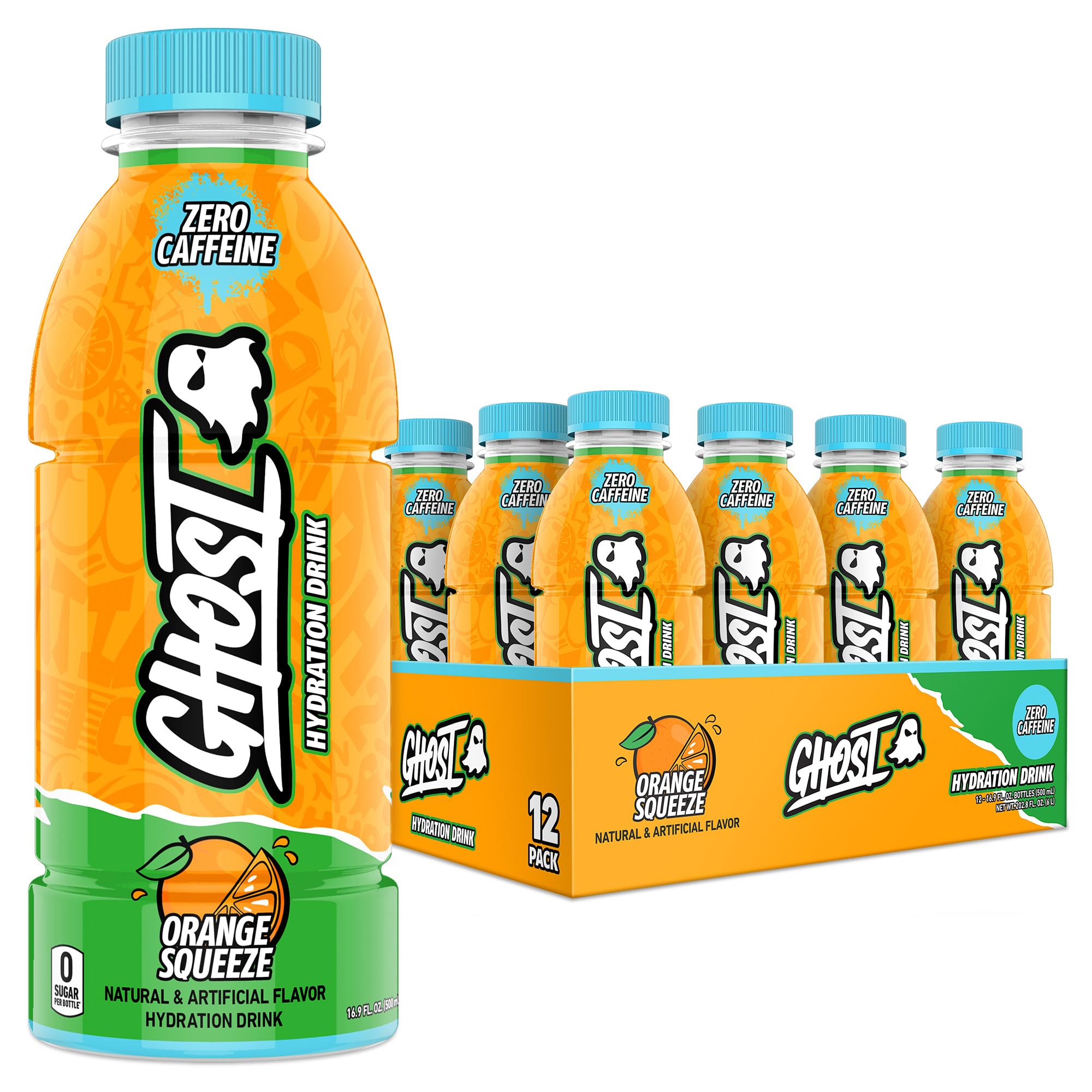 GHOST Hydration Drink, Orange Squeeze - RTD Sports Drinks with ...