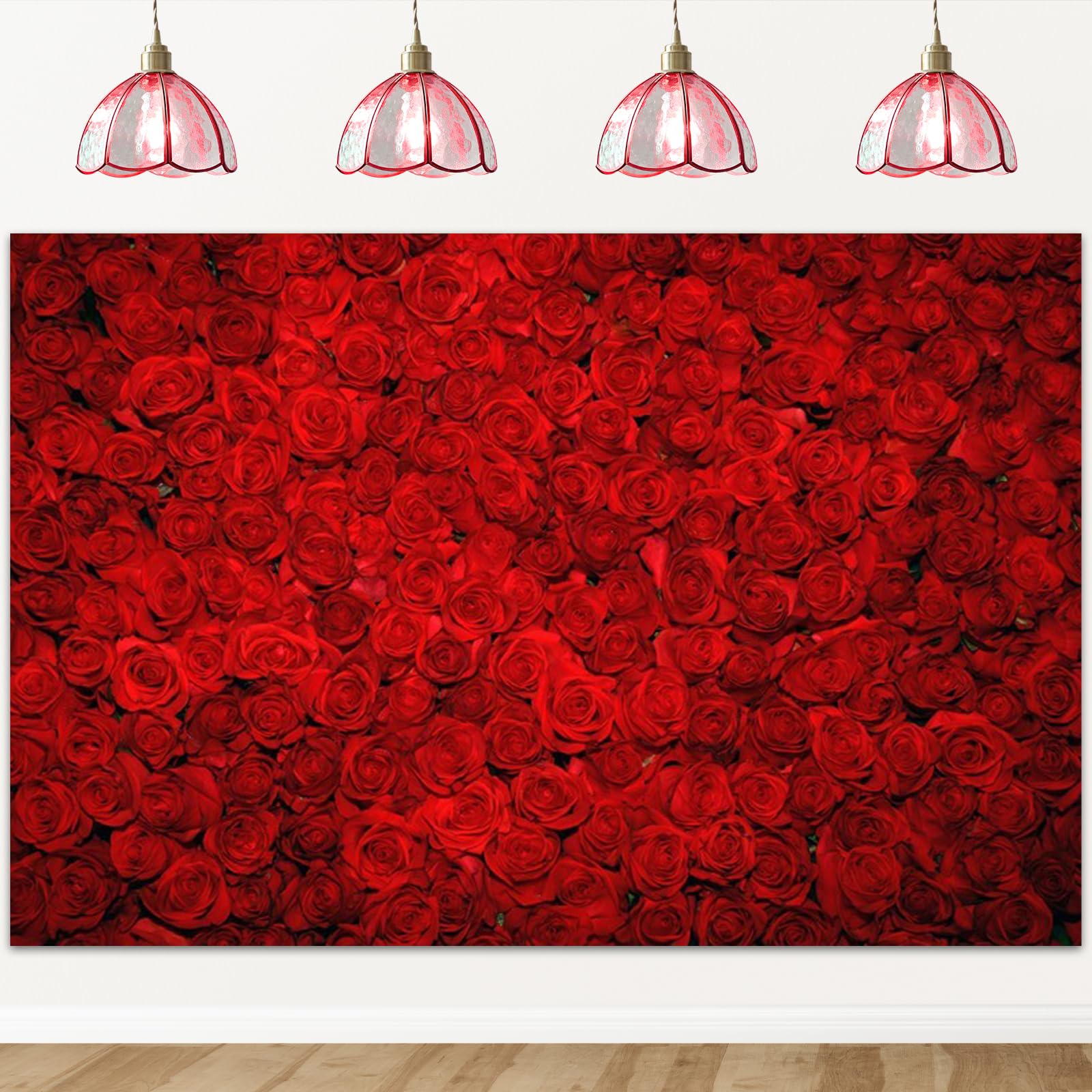 Avezano Red Rose Floral Wedding Photography Backdrop Valentine's Day ...