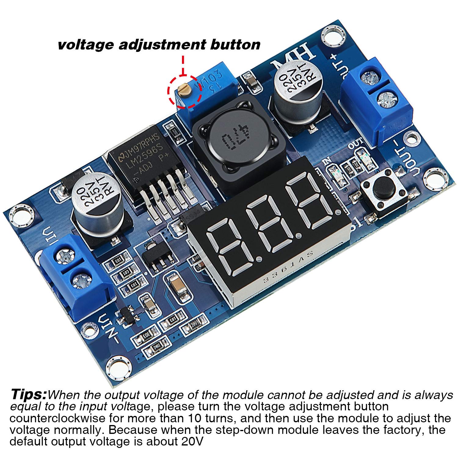 4 Pieces Adjustable LM2596S DC-DC Buck Converter Reduced Voltage Regulator Power Module 36V 24V ...
