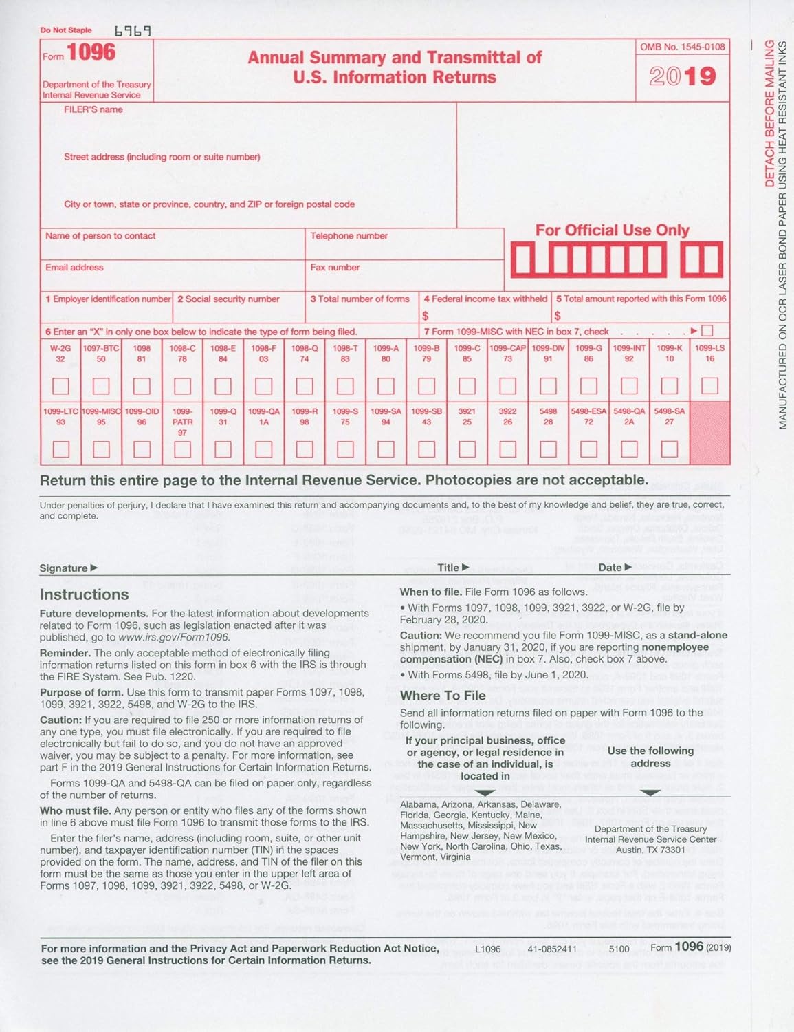 Laser 1099 Forms