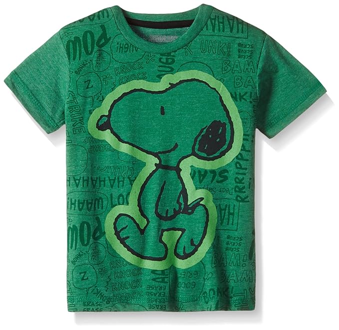 Buy Peanuts Boys' T-Shirt (PN1EBT2673_Marine Green MELANG_9/10) at ...