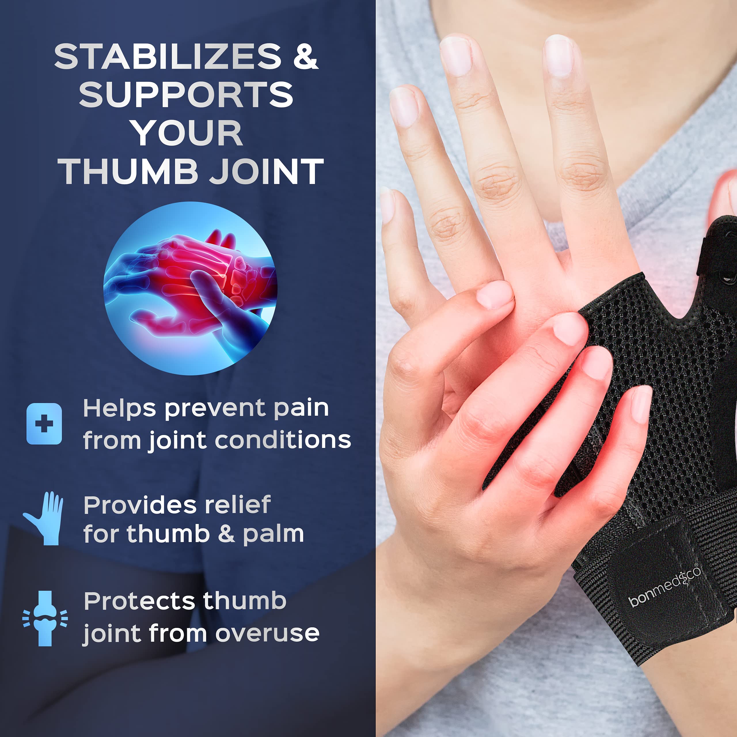 Mua bonmedico Forte Flexible Thumb Brace with Splint, Wrist Wraps for ...