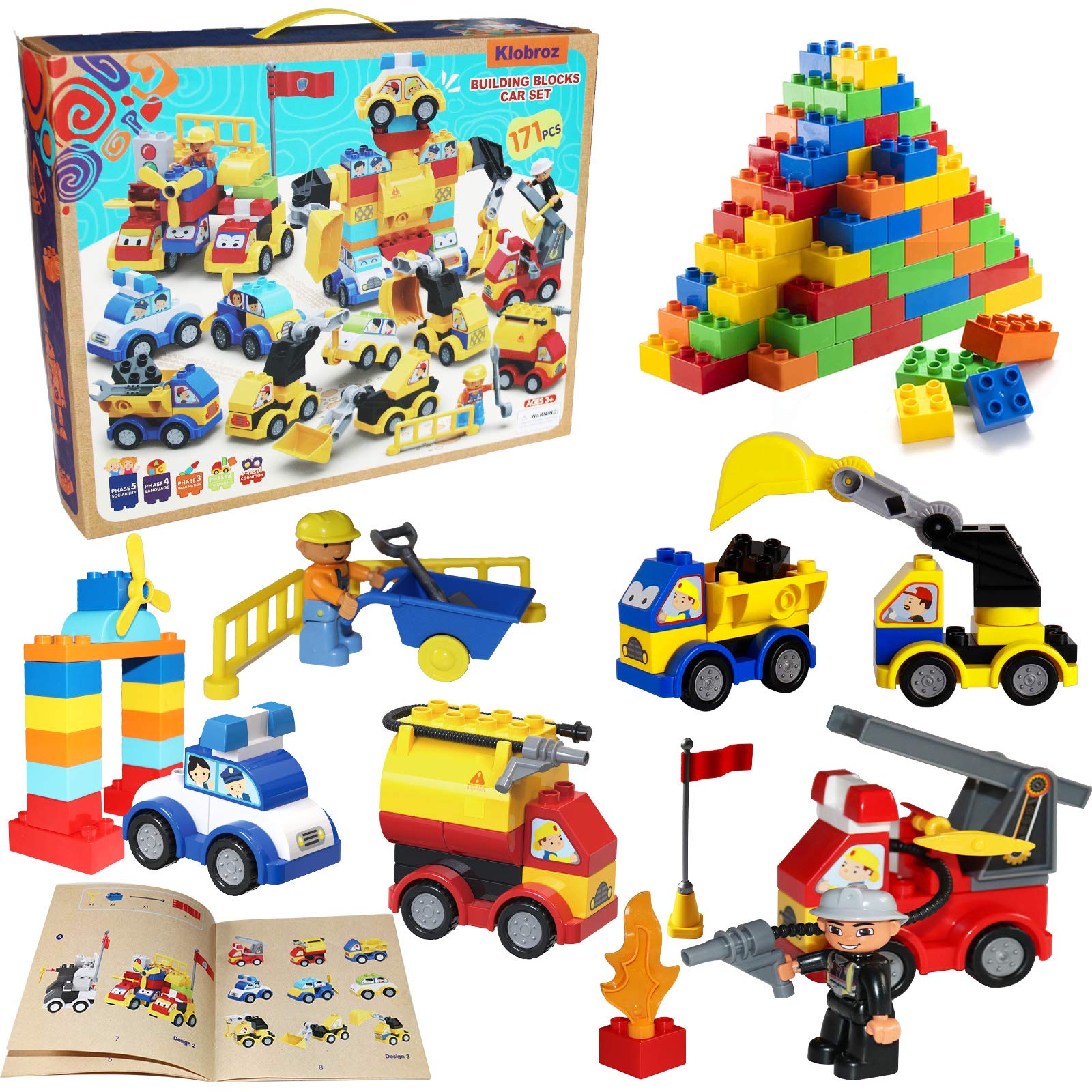Mua Building Blocks for Toddlers 2-5, 171 Pieces Building Blocks Car ...