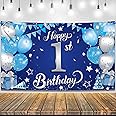 Amazon.com: KatchOn, Happy 1st Birthday Banner Boy - 72x44 Inch ...