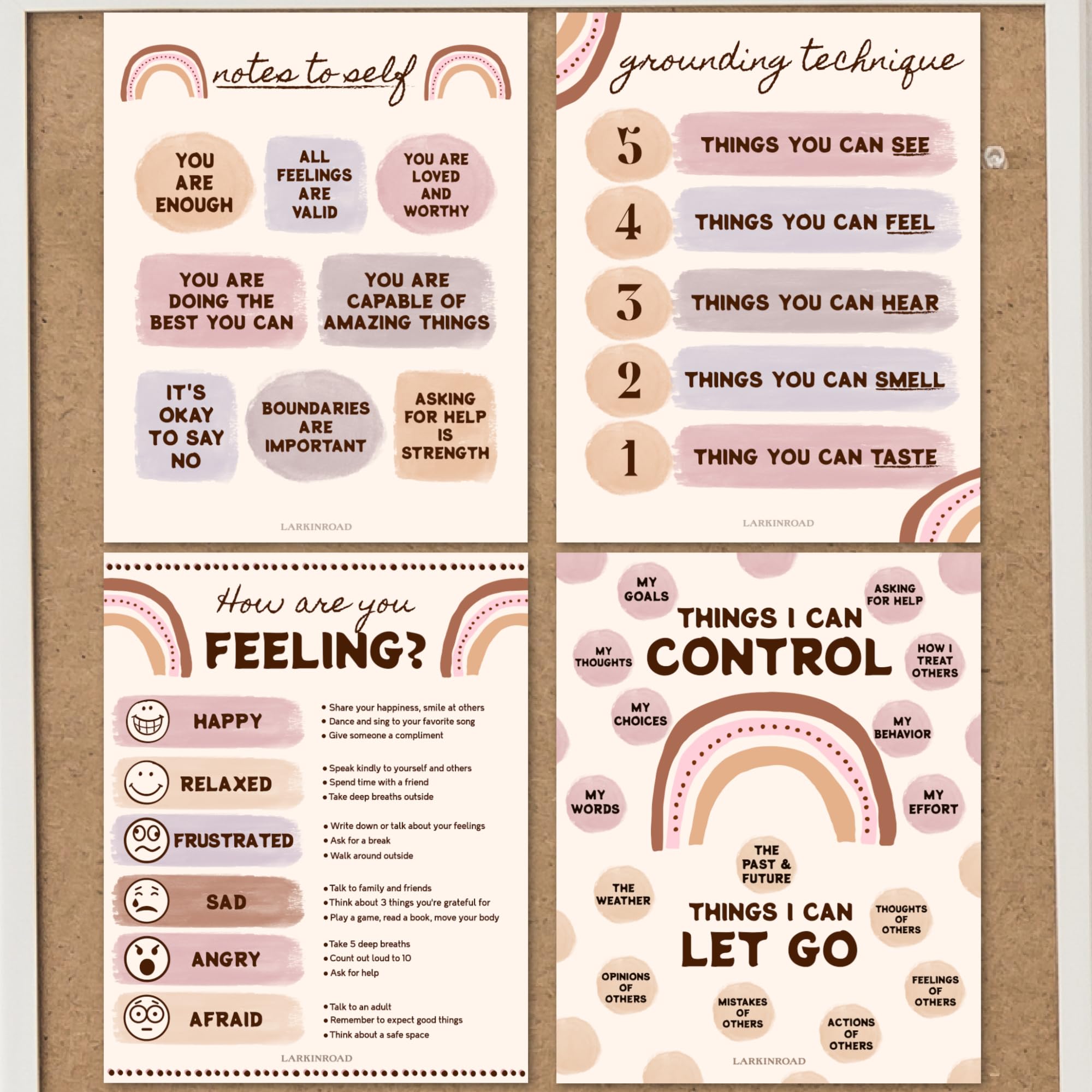 Mua 4 Pack Mental Health Posters – Boho Classroom Posters Decorations ...