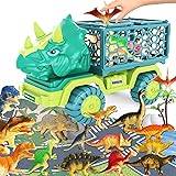 Amazon.com: Sciencow Dinosaur Truck Toys Transport Carrier Car Toy Set ...
