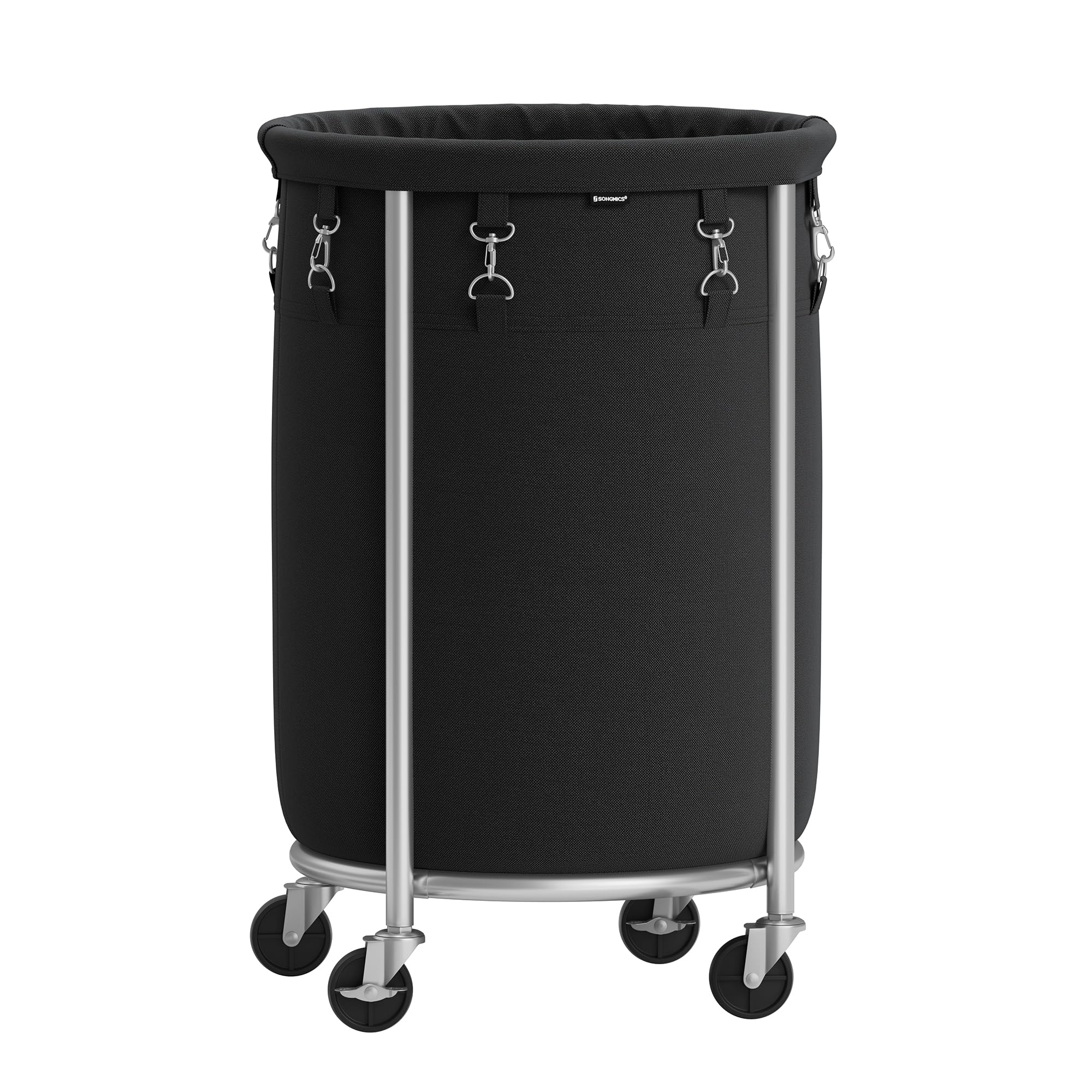 SONGMICS Laundry Basket with Wheels, Rolling Laundry Hamper, 18.5 Gal ...