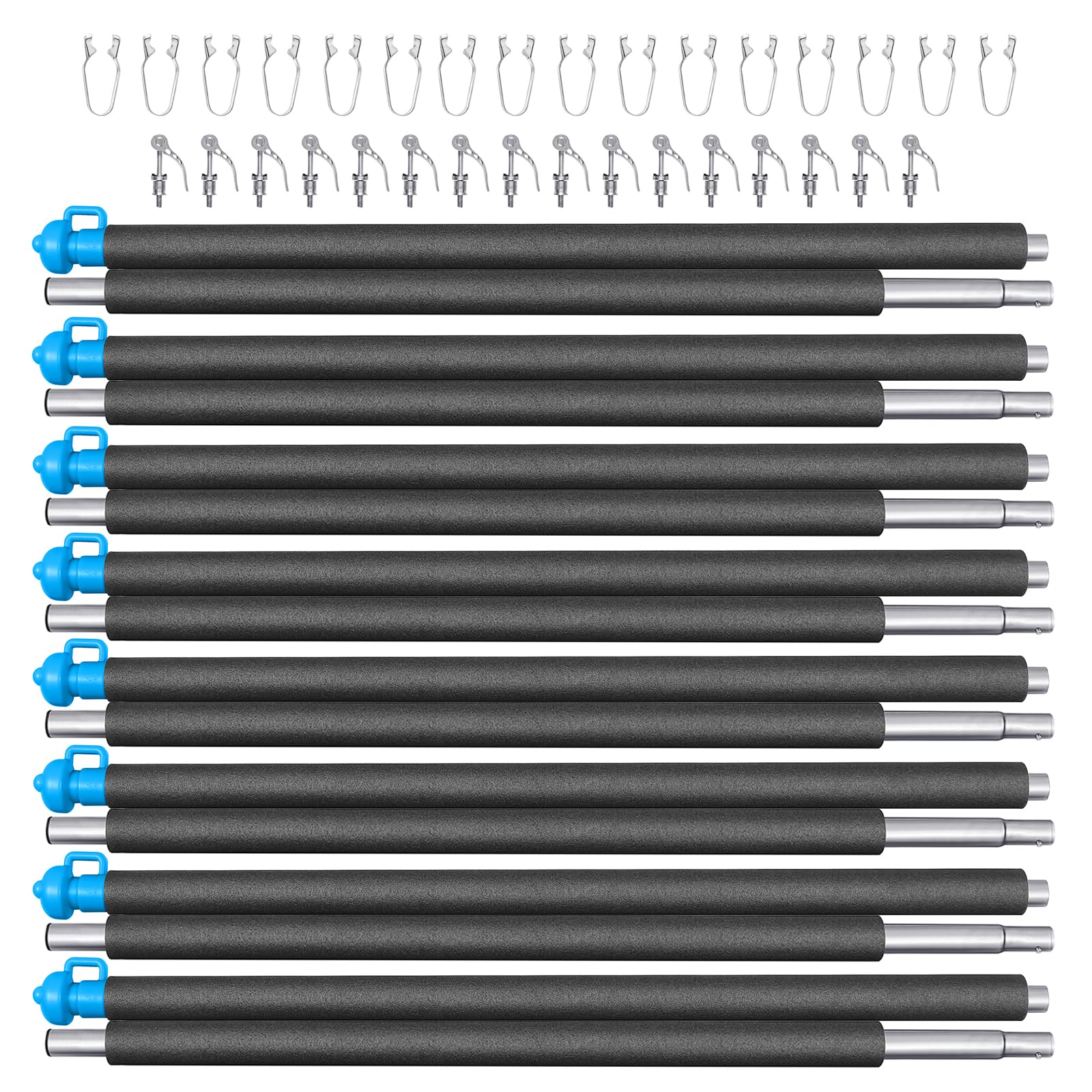 Zoomster Universal Trampoline Replacement Enclosure Poles with Clamp ...
