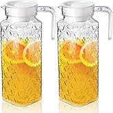 Amazon.com: Plastic Pitcher with Lid Clear Acrylic Pitcher Shatter ...