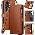 Amazon.com: XcaseBar Compatible with Samsung Galaxy S25 Wallet case with Zipper Credit Card ...