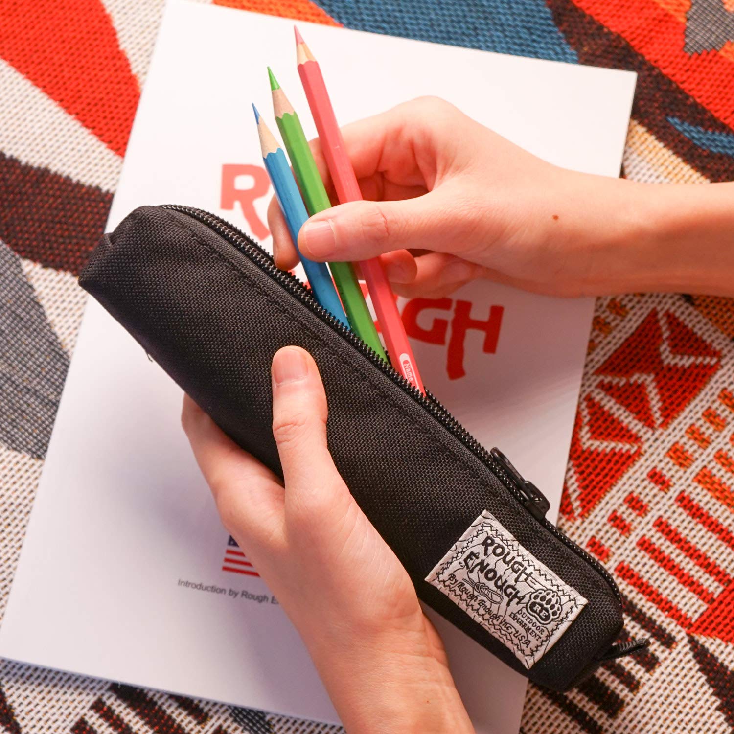 Mua Rough Enough Thin Slim Small Japanese Pencil Case Pouch for Kids ...