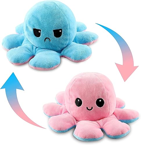 SHOWAY Reversible Plushie Plush Emotion Mood Octopus Toy Flip Moody ...