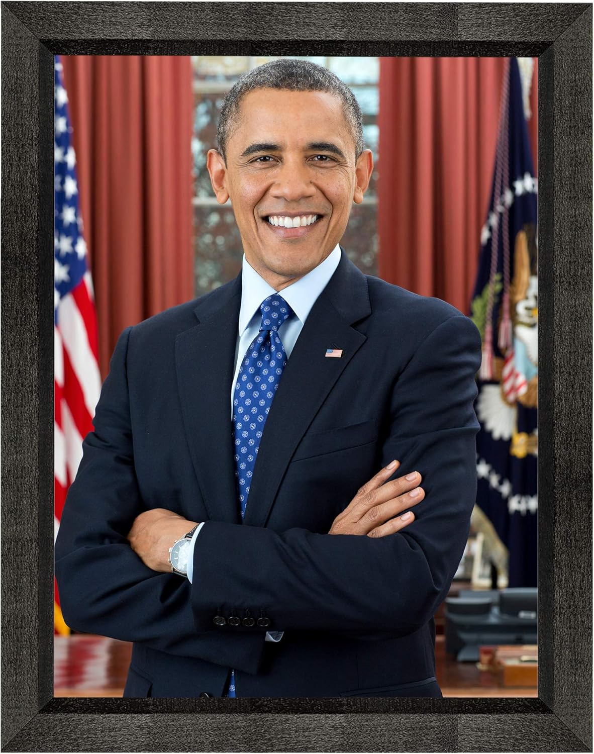 Amazon.com: Barack Obama Photograph in a Black Beveled Frame ...