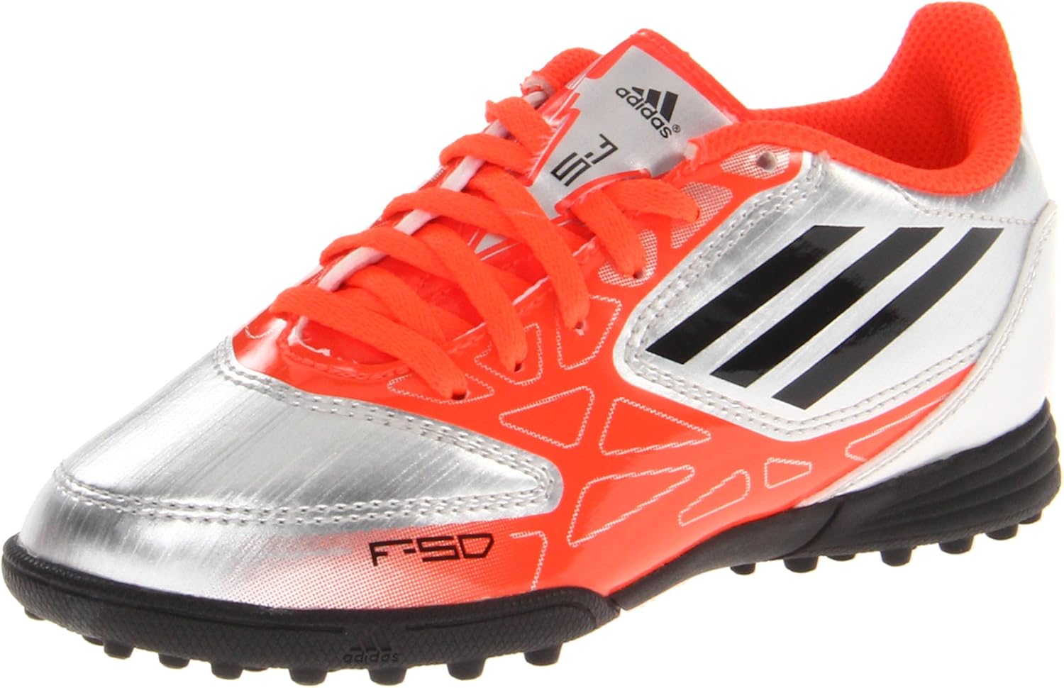 Adidas F5 TRX TF J Soccer Cleat, Negro, Rojo, Plateado (Metallic Silver ...