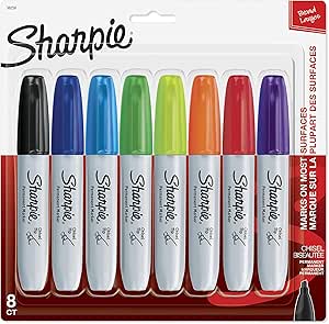 Sharpie Permanent Markers, Broad, Chisel Tip, 8-Pack, Assorted (38250PP ...