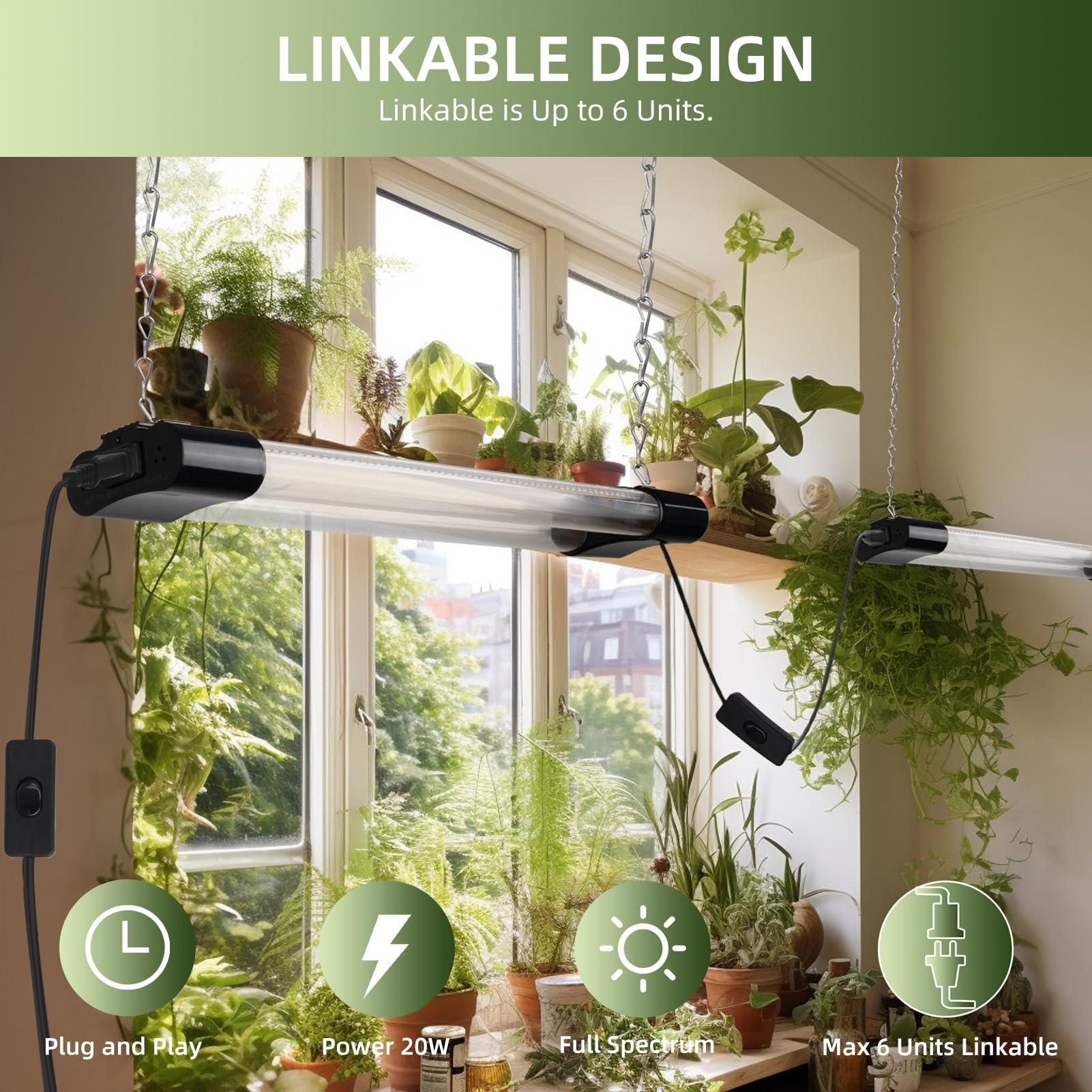 Mua Hlite 18inch 2 Pack LED Grow Lights - Linkable Grow Lights for ...