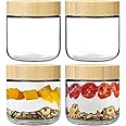 Amazon.com: NETANY 4-pack 10oz Glass jars with Airtight Lids, Overnight Oats Containers with ...