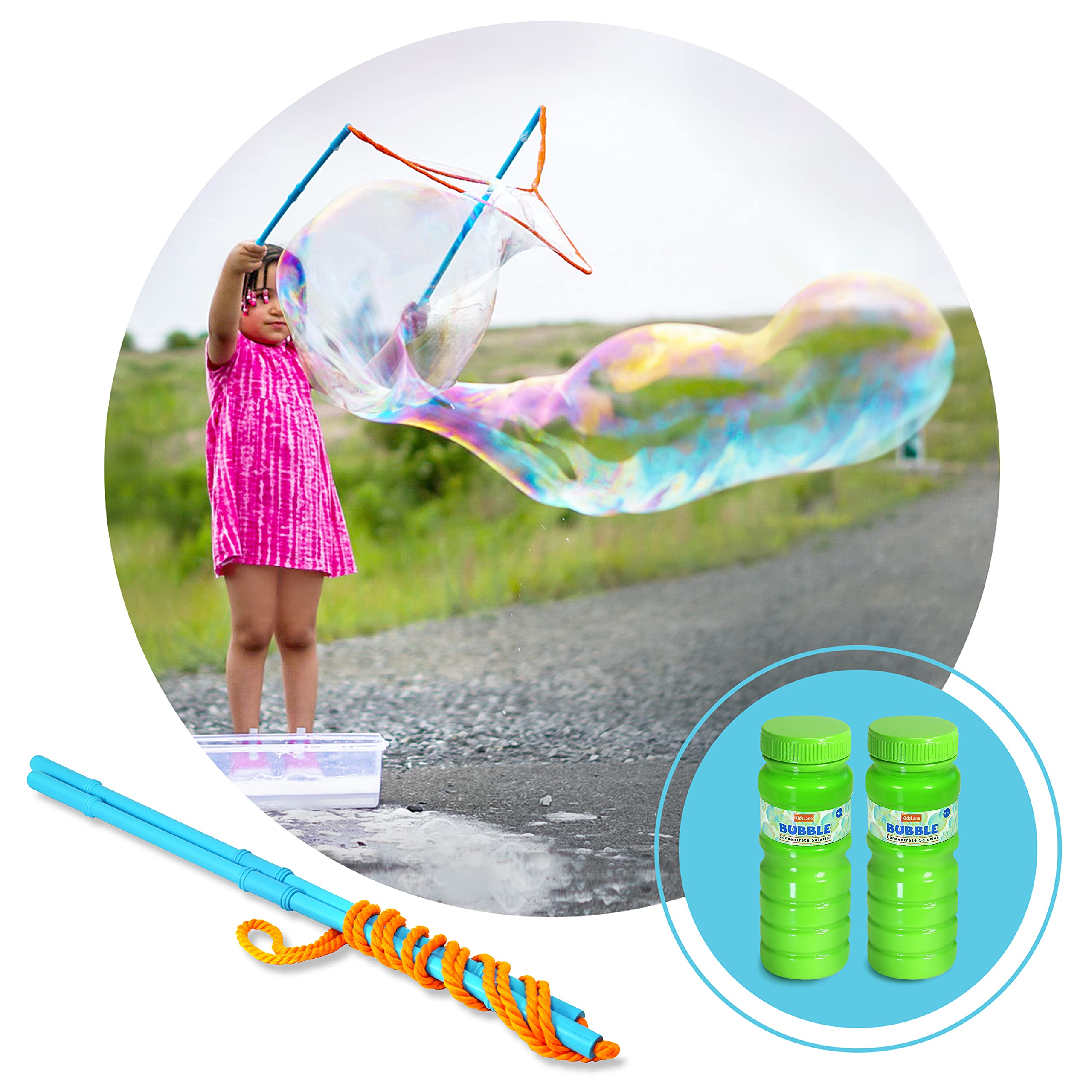 Mua Kidzlane Bubble Wand with 24 oz of Mixed Giant Bubble Solution ...