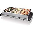Amazon.com: Oster Buffet Server Warming Tray | Triple Tray, 2.5 Quart, Stainless Steel: Chafing ...