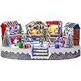 Amazon.com: MUMTOP Christmas Village Skating Rink with Moving Skaters ...
