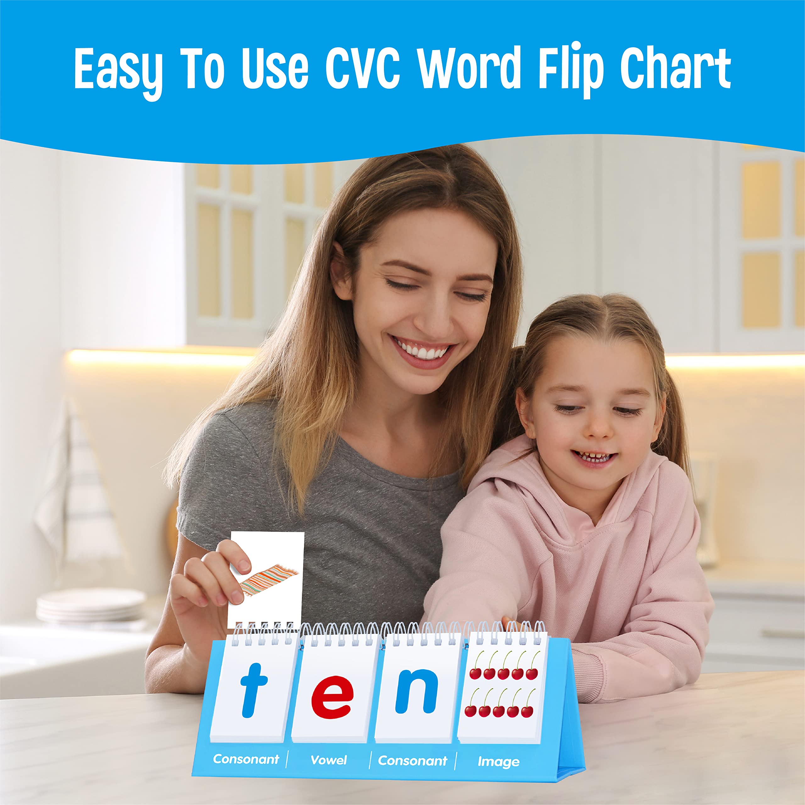 Mua CVC Word Flip Chart, Double Sided Word Flip 40 Short Vowel Words ...
