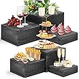 Amazon.com: LEIFEOSH 6 Pack Wooden Risers Display Stands Square Food Risers for Buffet Party ...