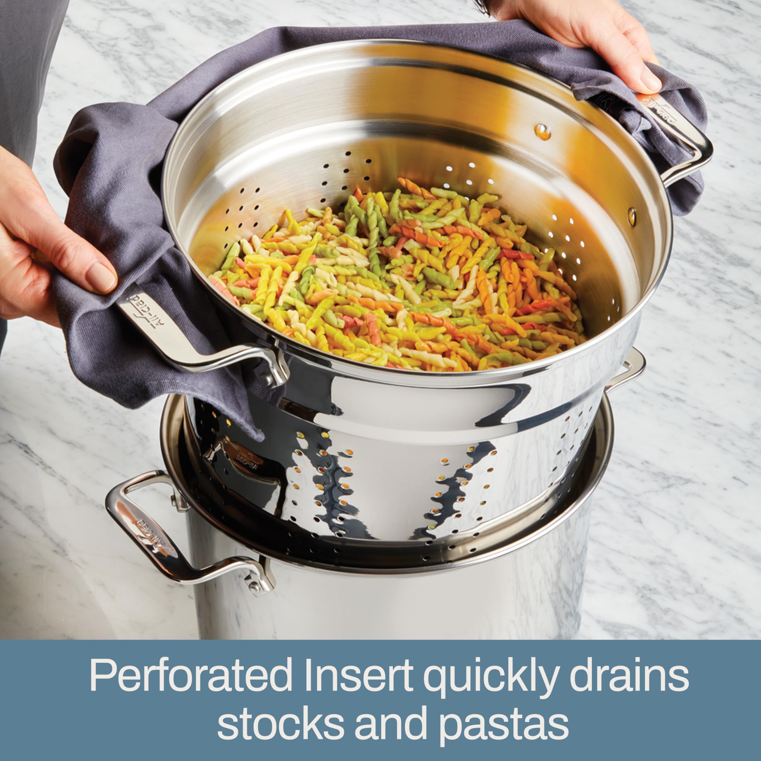 Mua Specialty Stainless Steel Stockpot, Multi-Pot with Strainer 3 Piece ...