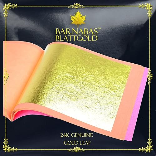 Barnabas Blattgold: 24K Gold Leaf Sheets [10 Sheets, 3.1 inch] - aka Gold Foil Sheets, Real Gold ...
